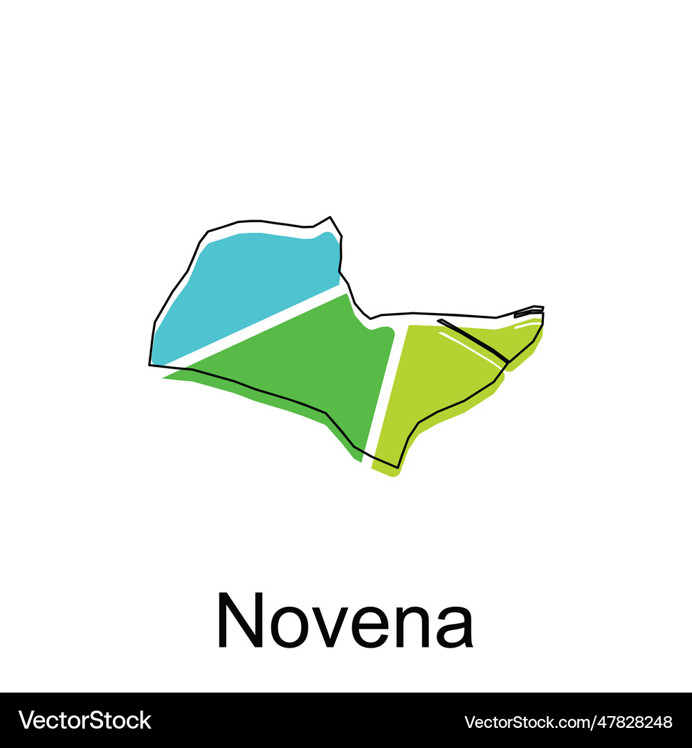 Map of novena design template national borders Vector Image