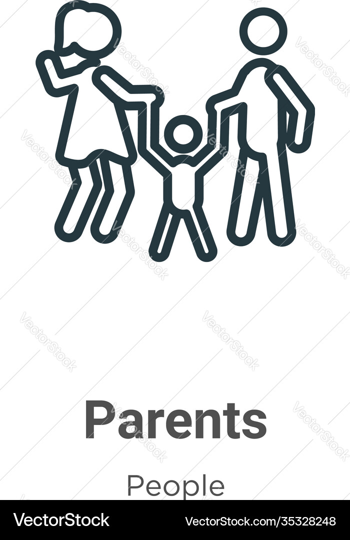 Parents outline icon thin line black icon Vector Image