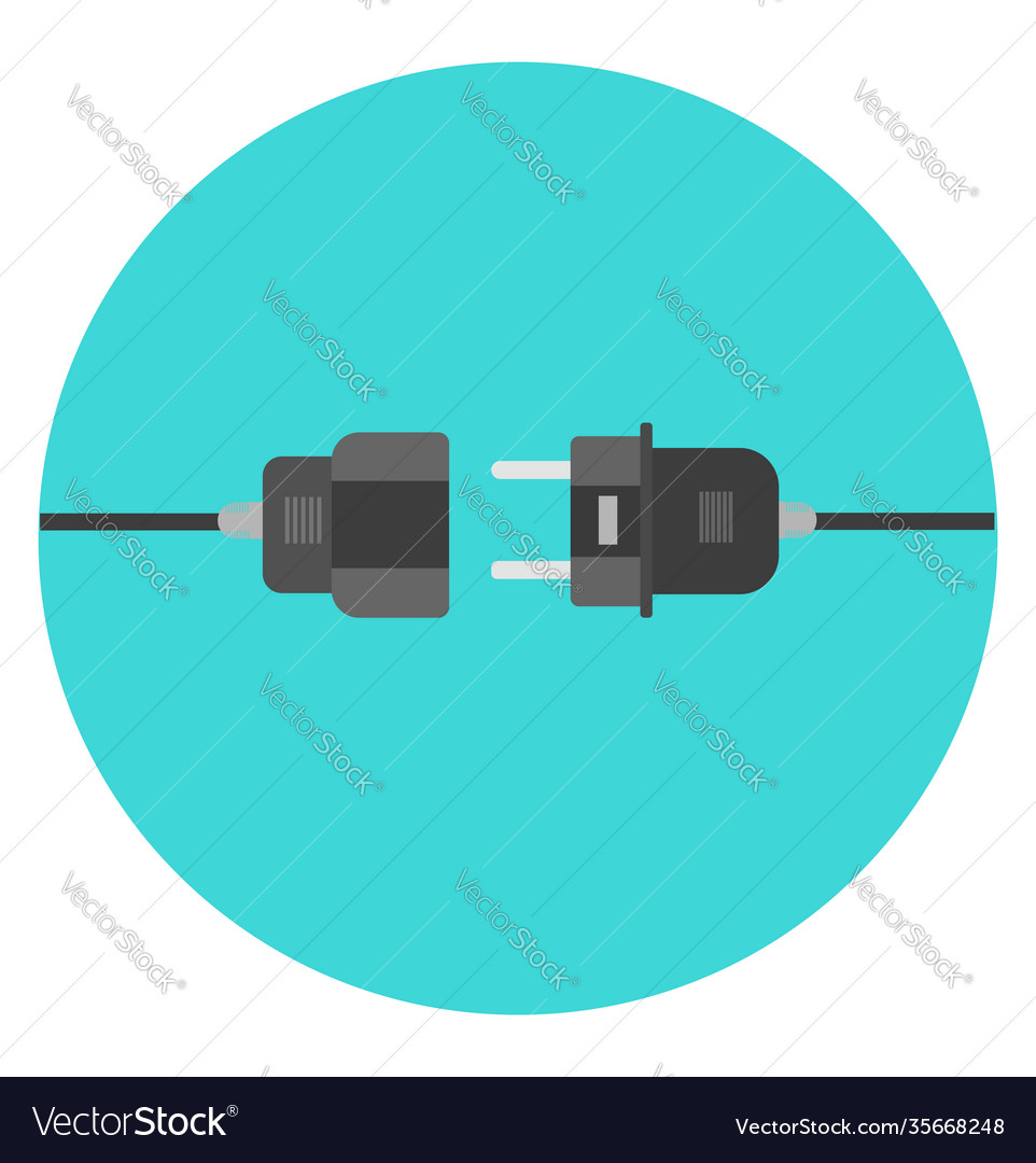 Plug and socket on white background Royalty Free Vector