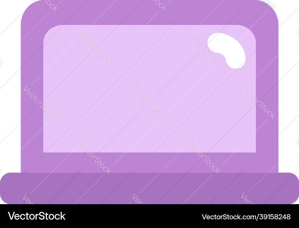 Purple laptop on a white background Royalty Free Vector