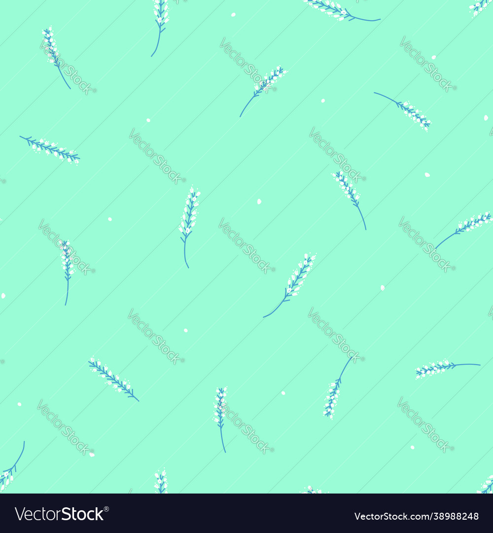 Seamless pattern on a mint background Royalty Free Vector