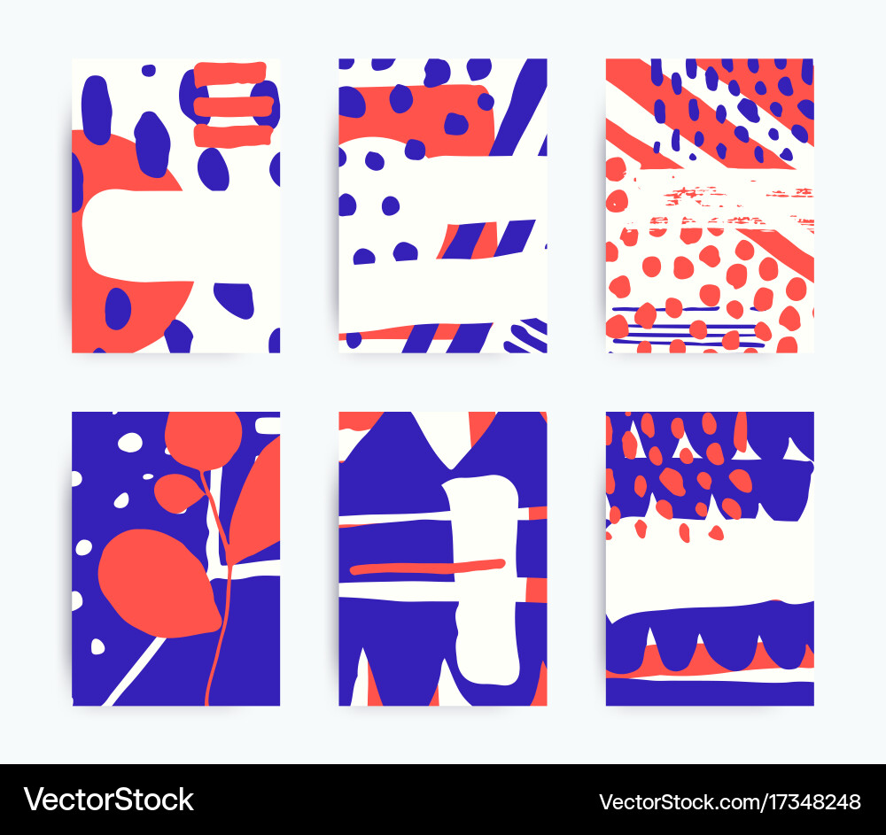 Set of decorative handmade backgrounds Royalty Free Vector