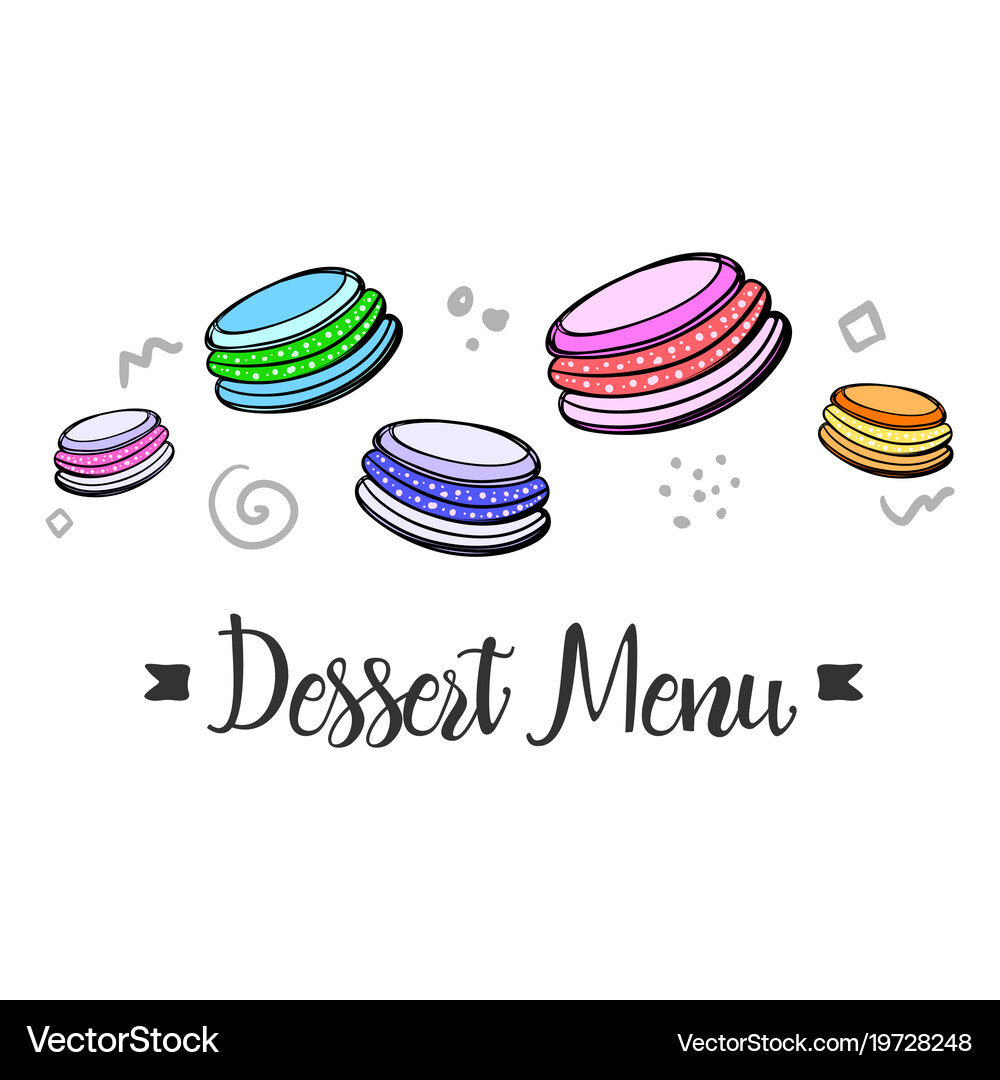 Simple blank of menu with dessert sweets Vector Image