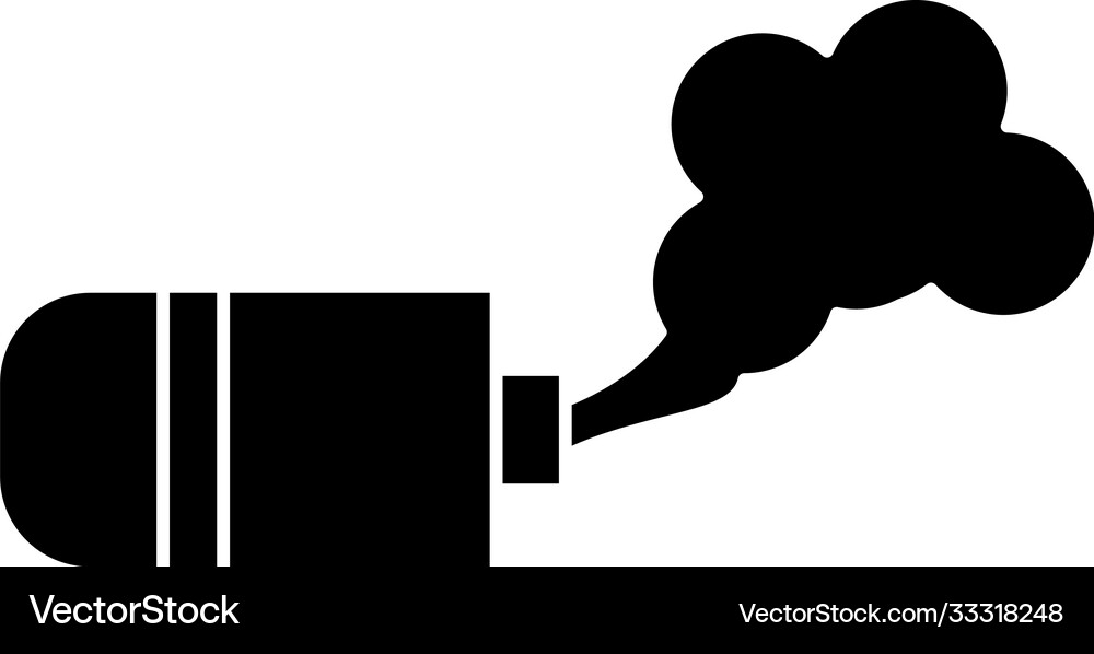 Smoke bomb silhouette style icon Royalty Free Vector Image
