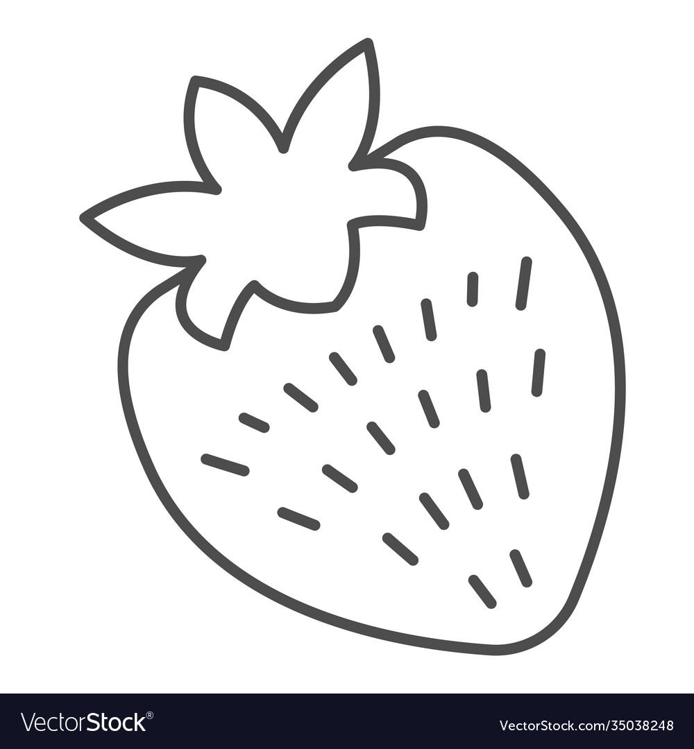 Strawberry thin line icon valentine day concept Vector Image