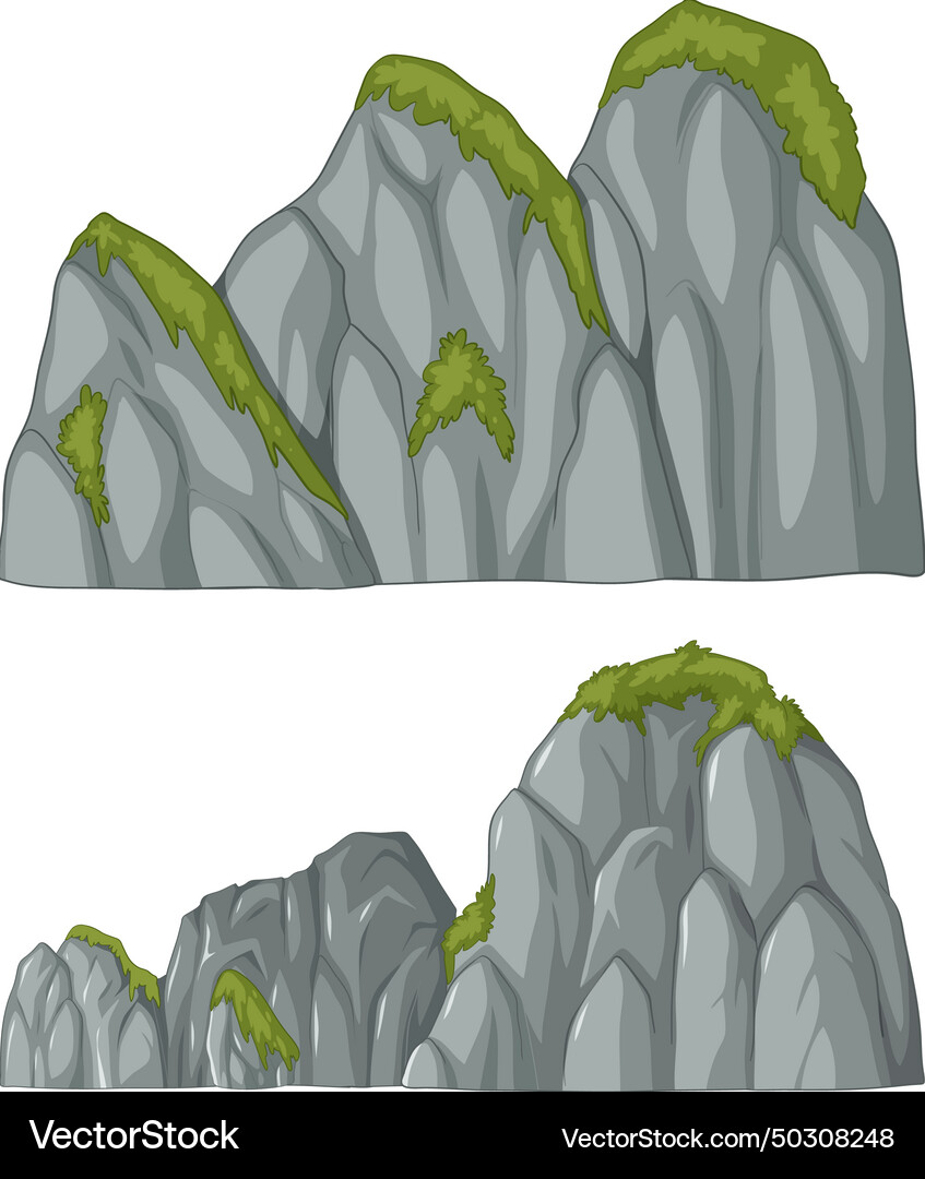 Stylized of rugged mountain peaks Royalty Free Vector Image