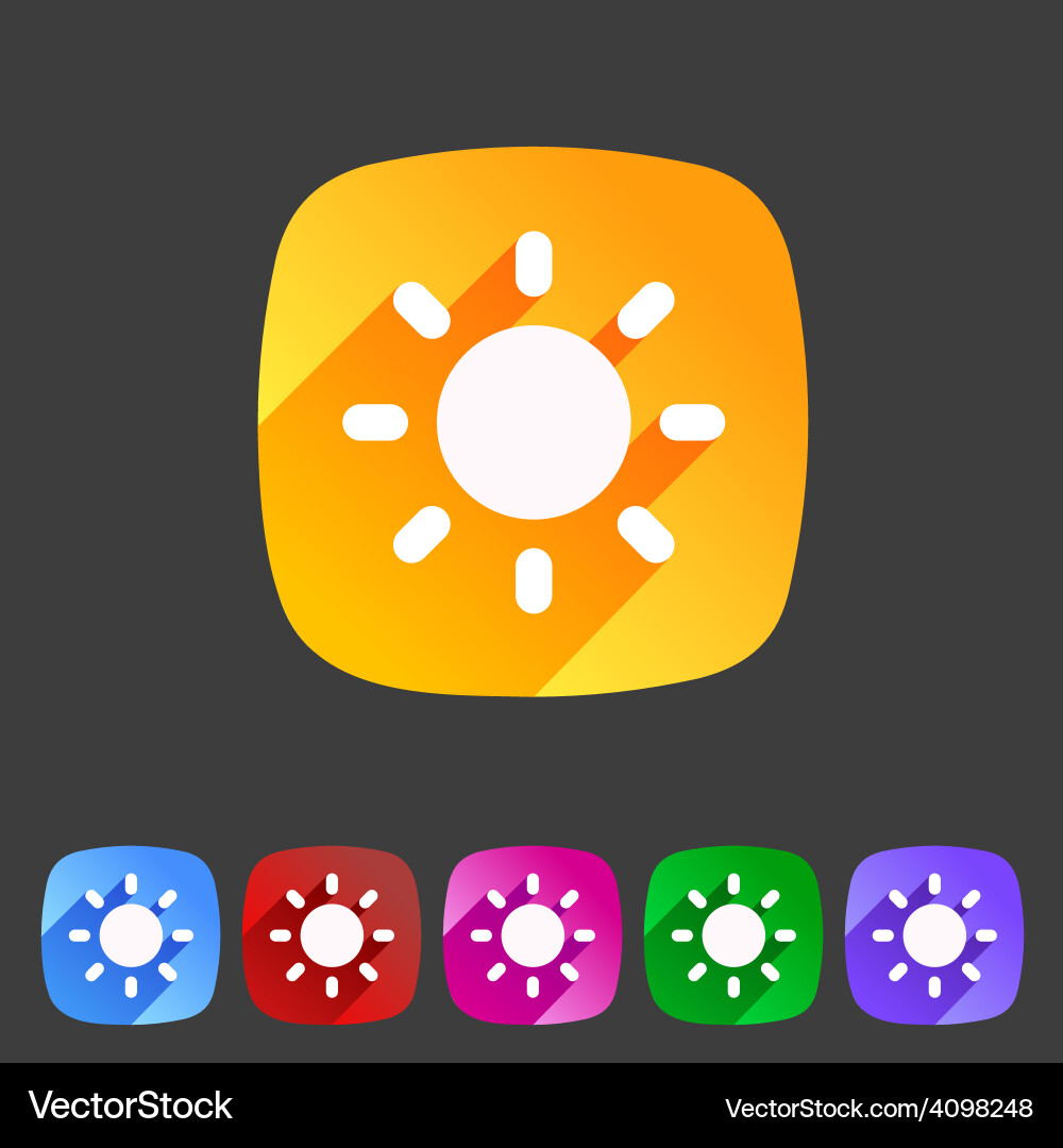 Sun badge flat icon sign set symbol Royalty Free Vector