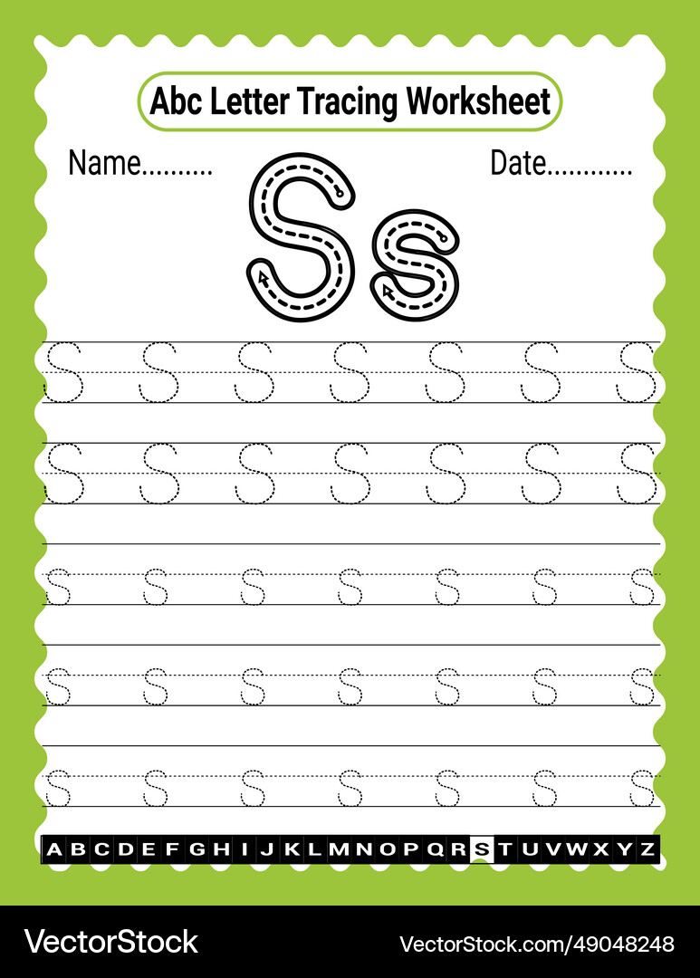 Uppercase and lowercase letter tracing worksheets Vector Image