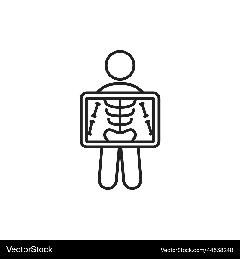 X-ray screening black line icon medical Royalty Free Vector