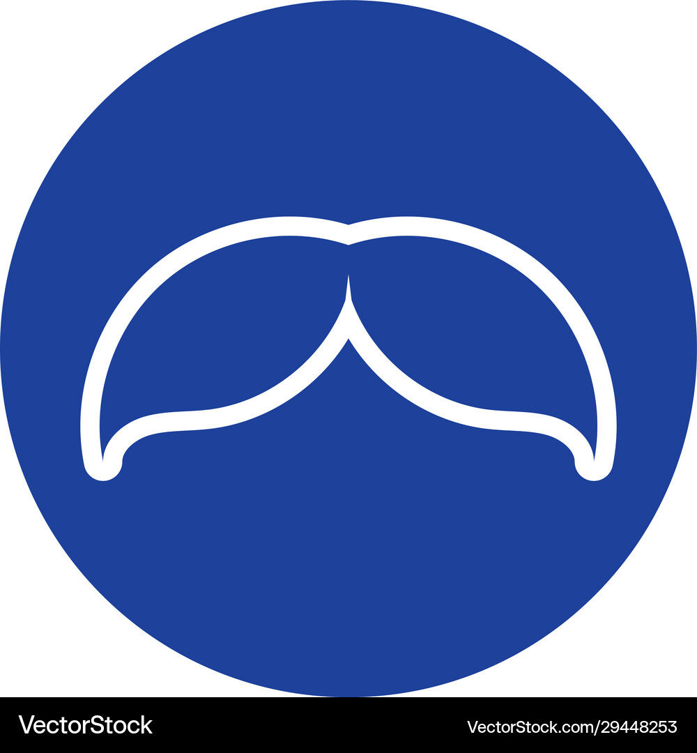 Barber shop mustache block style icon Royalty Free Vector