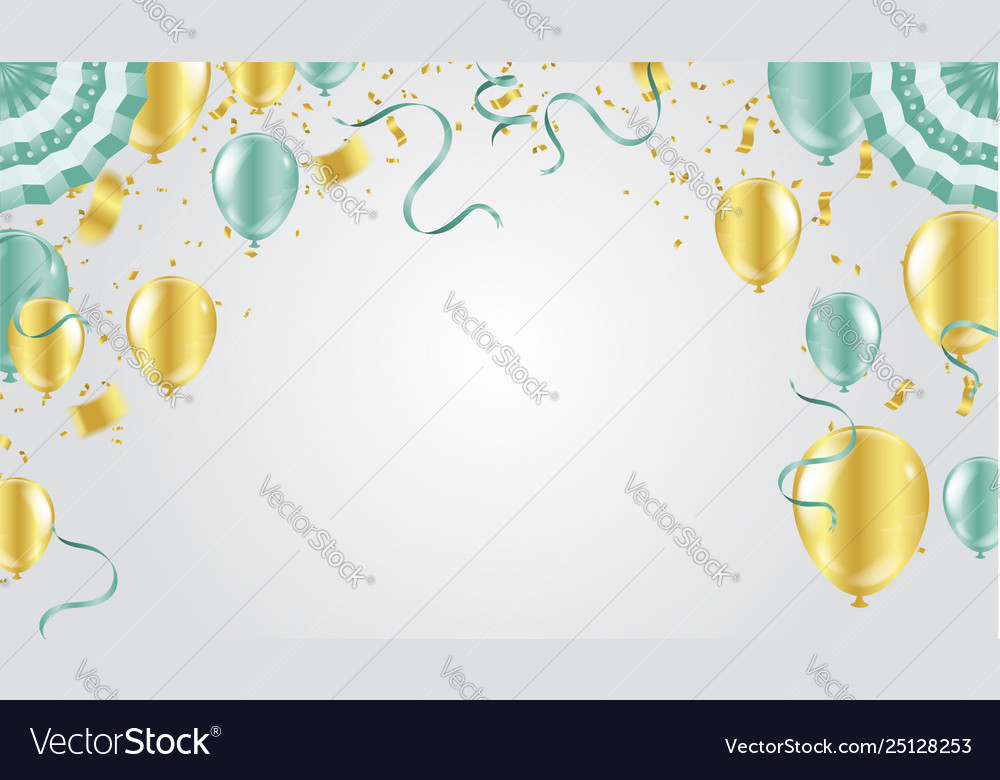 Birthday balloons template luxury shiny colorful Vector Image