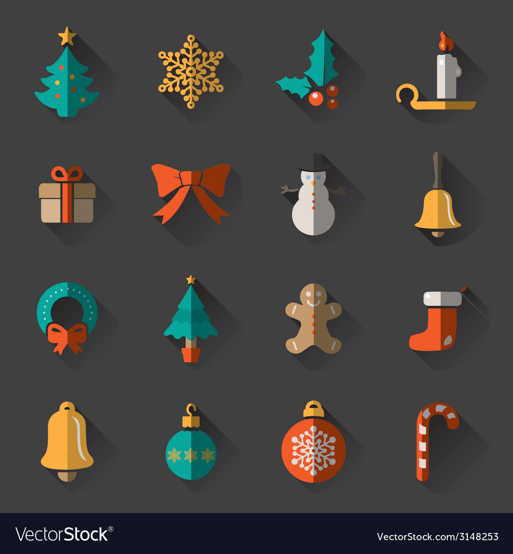 Christmas and winter icons collection Royalty Free Vector