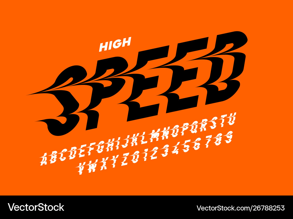 High speed style font design alphabet letters and Vector Image
