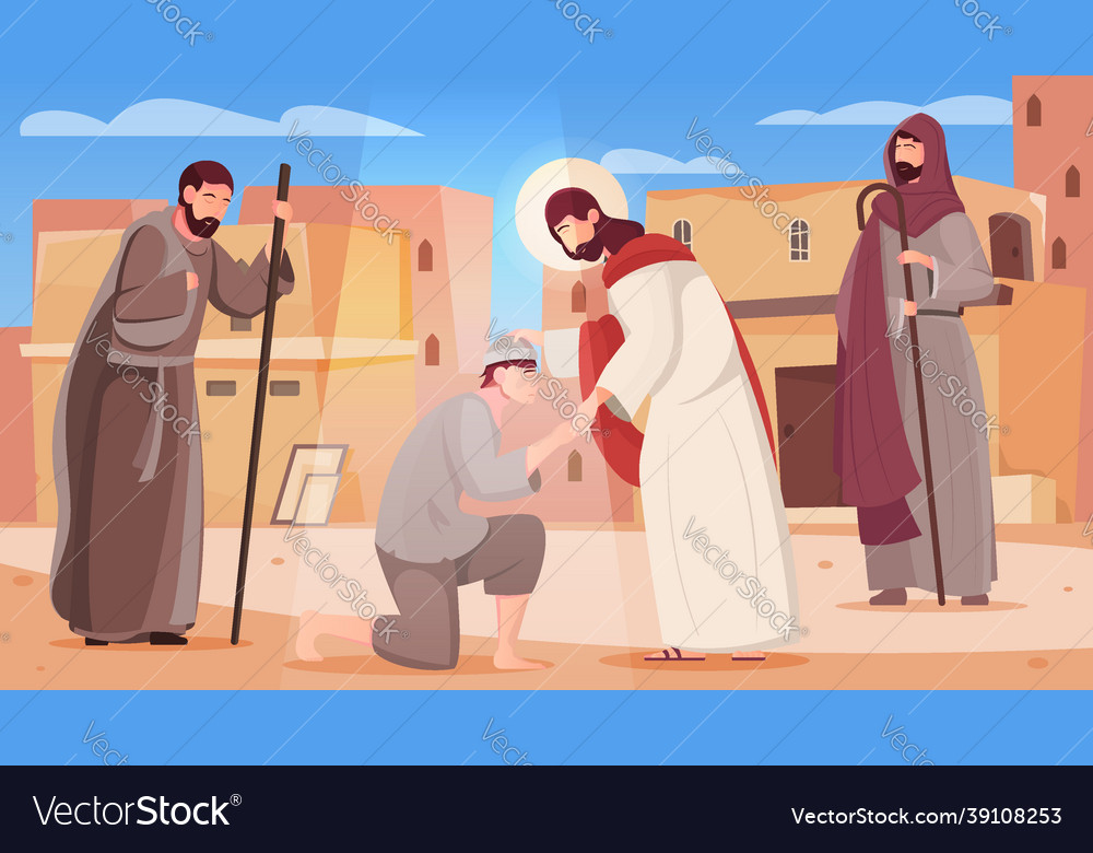Jesus flat Royalty Free Vector Image - VectorStock