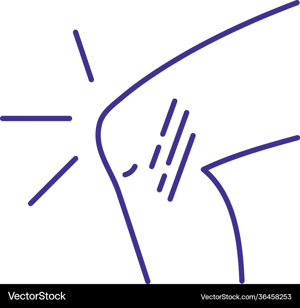 Knee injuries rgb color icon Royalty Free Vector Image
