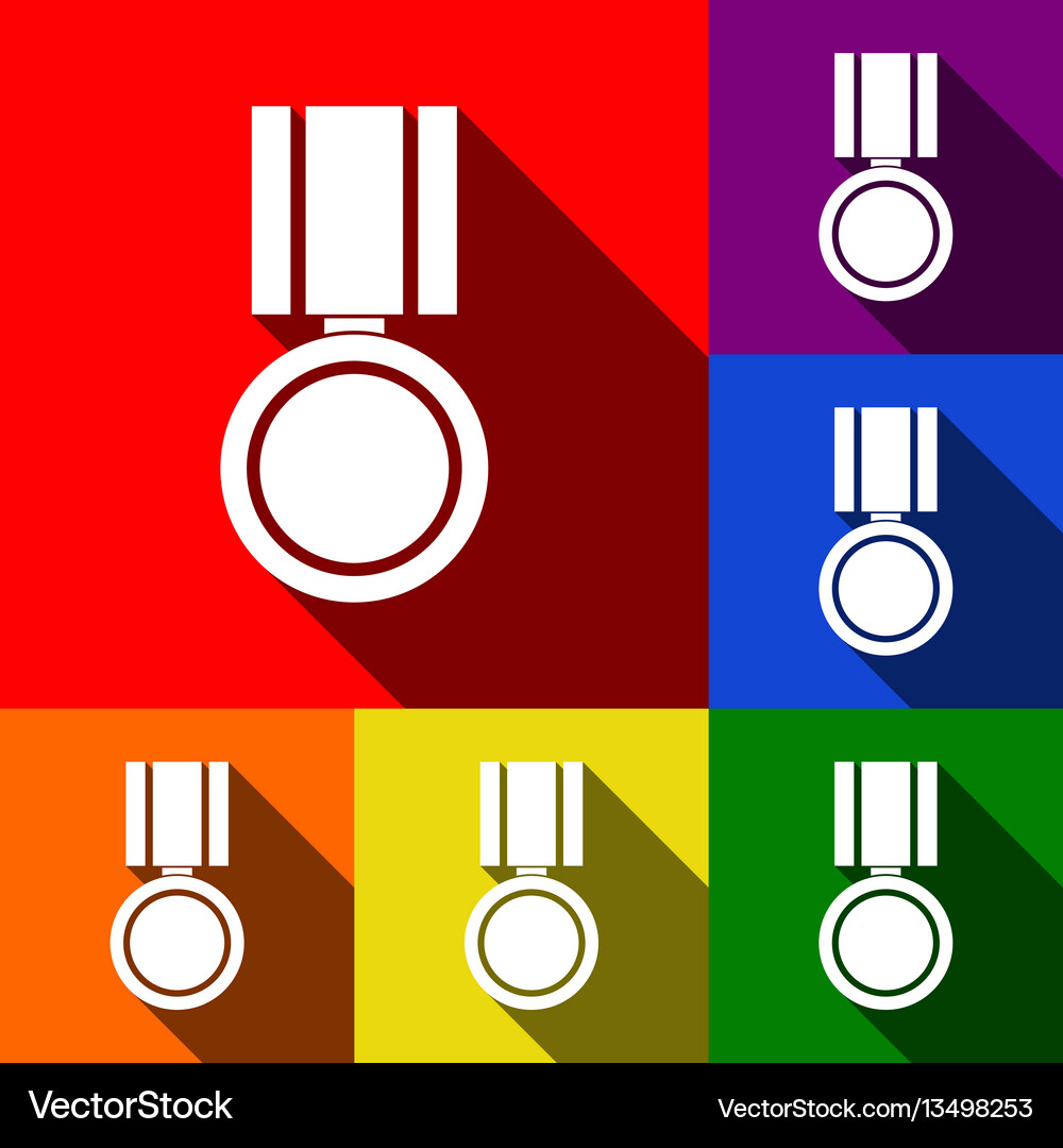 Medal sign set icons Royalty Free Vector Image