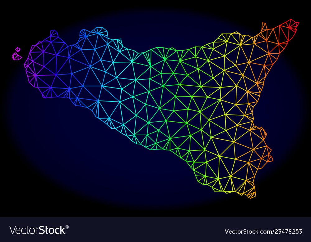 Polygonal network spectrum mesh map Royalty Free Vector Polygonal network spectrum mesh map Royalty Free Vector