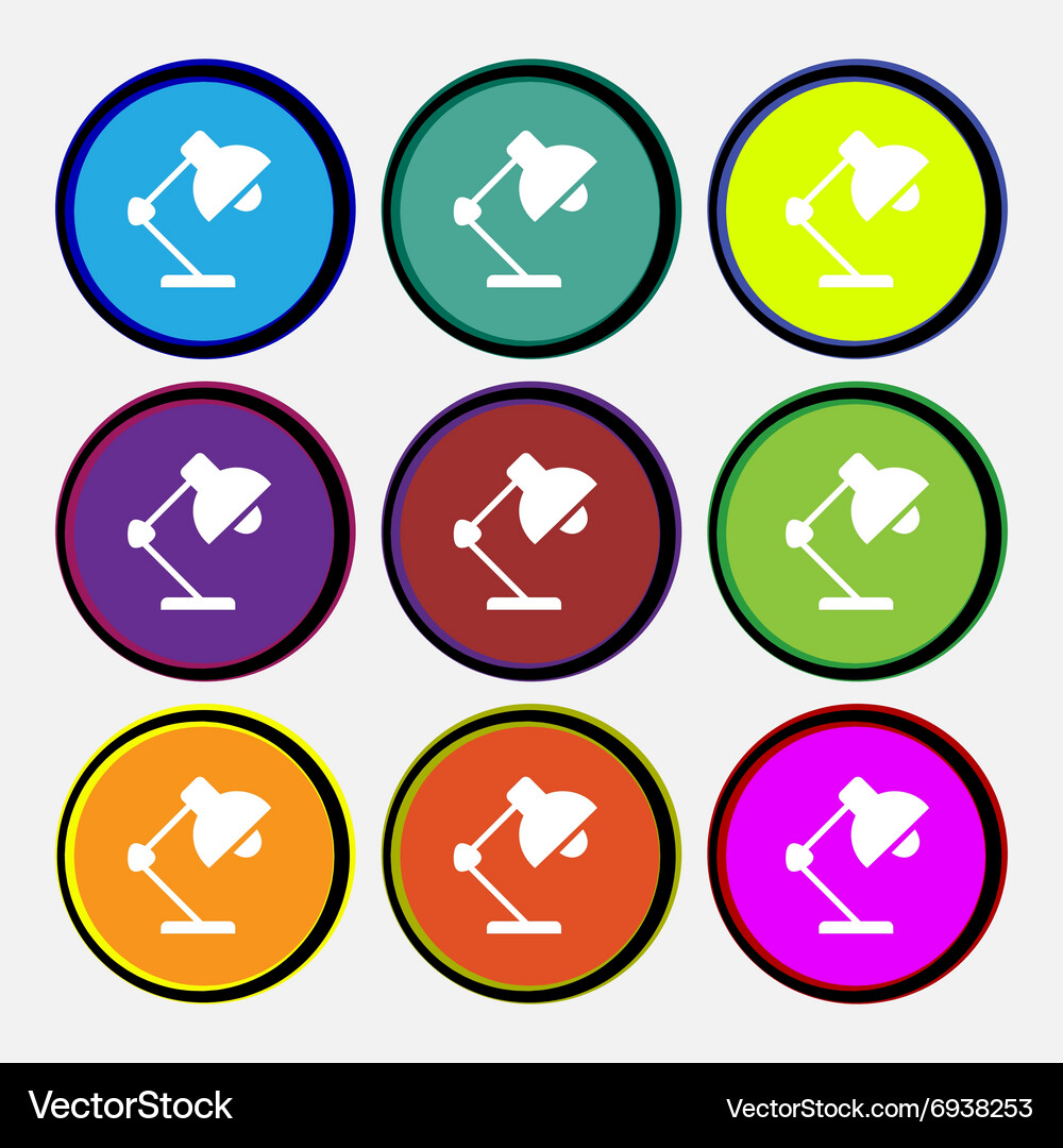 Reading-lamp and lighting illumination icon sign Vector Image
