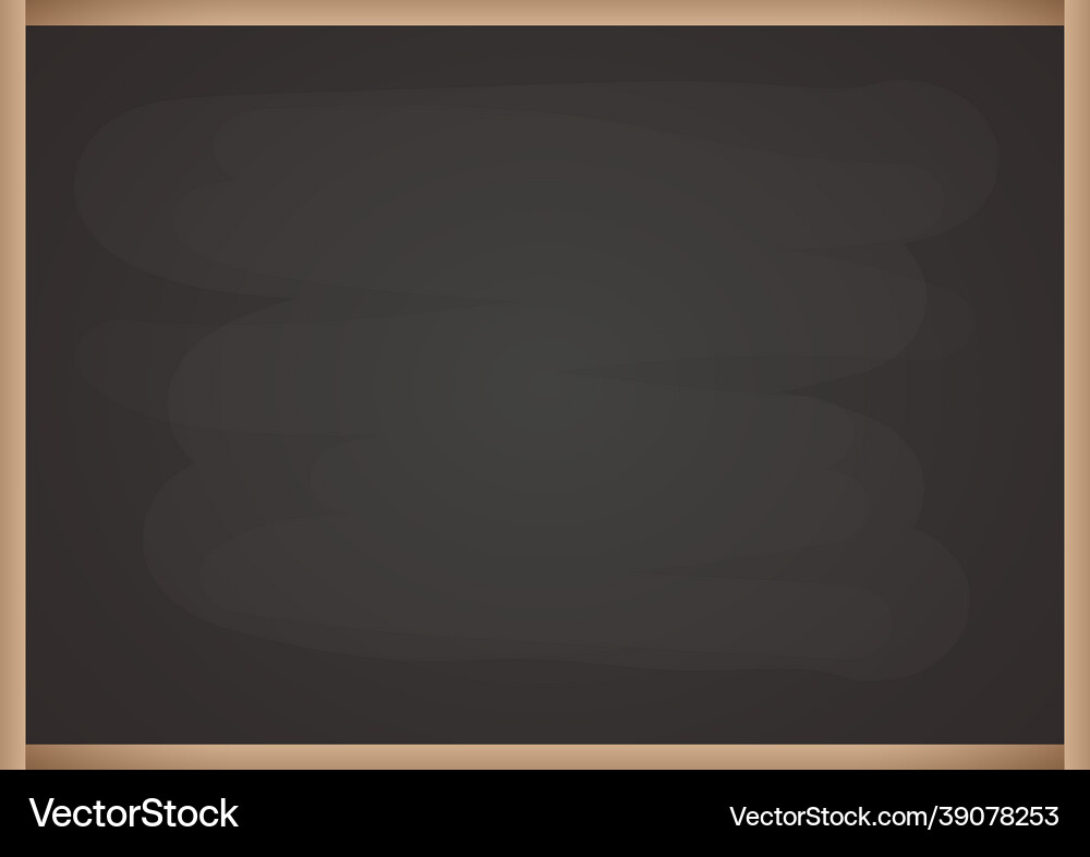 Realistic blackboard with wooden frame rubbed out Vector Image