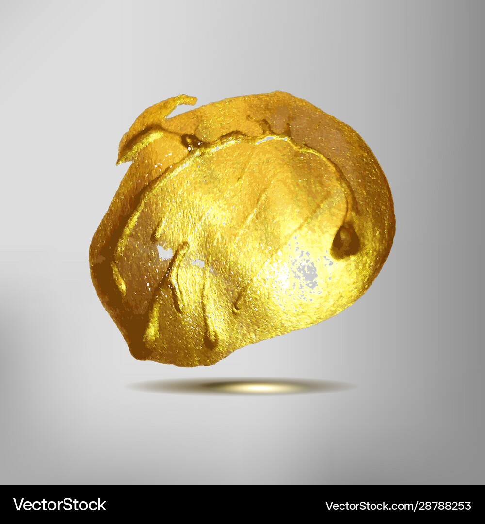 Realistic hand drawing golden brush stroke Vector Image