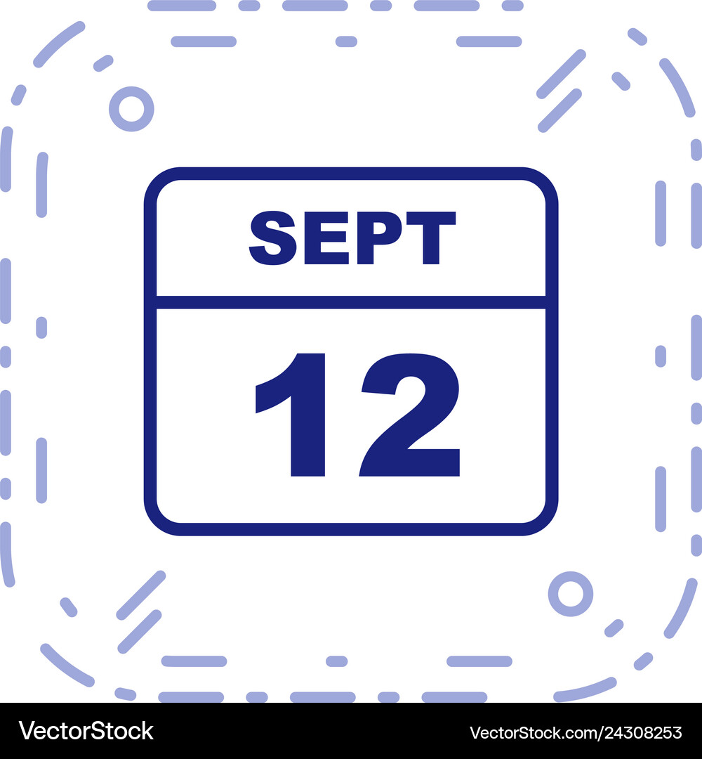 September 12th date on a single day calendar Vector Image