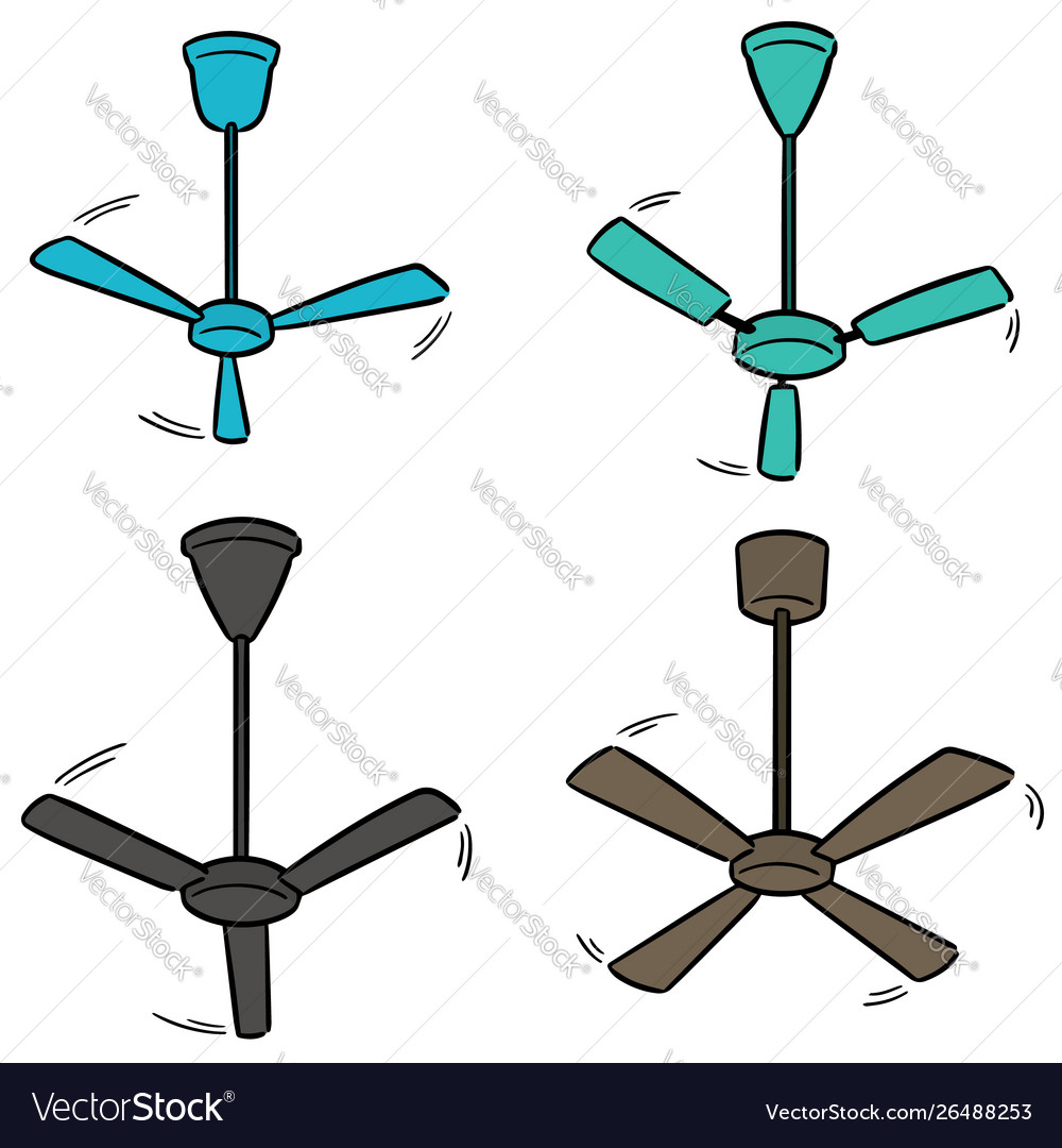Set ceiling fan Royalty Free Vector Image - VectorStock