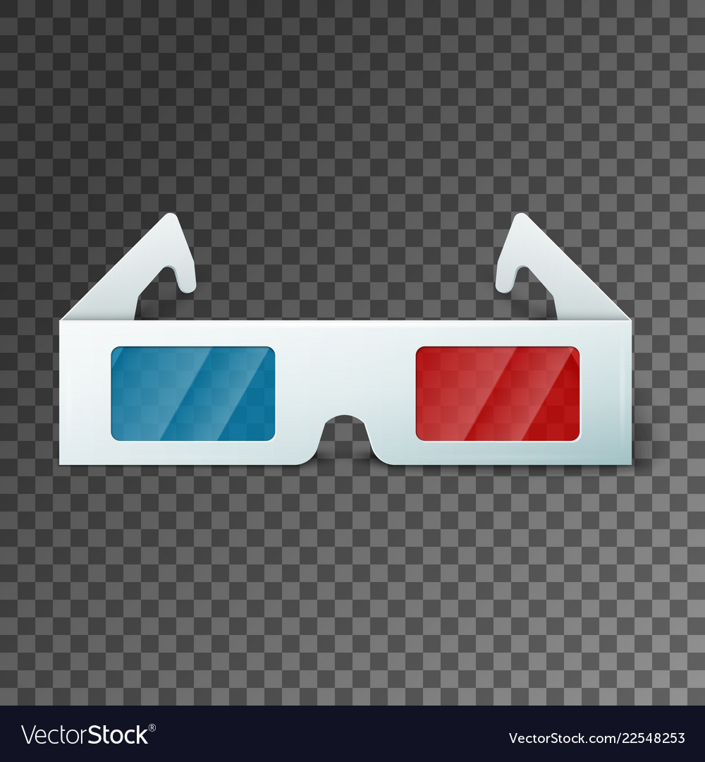 Side view a pair 3d glasses Royalty Free Vector Image
