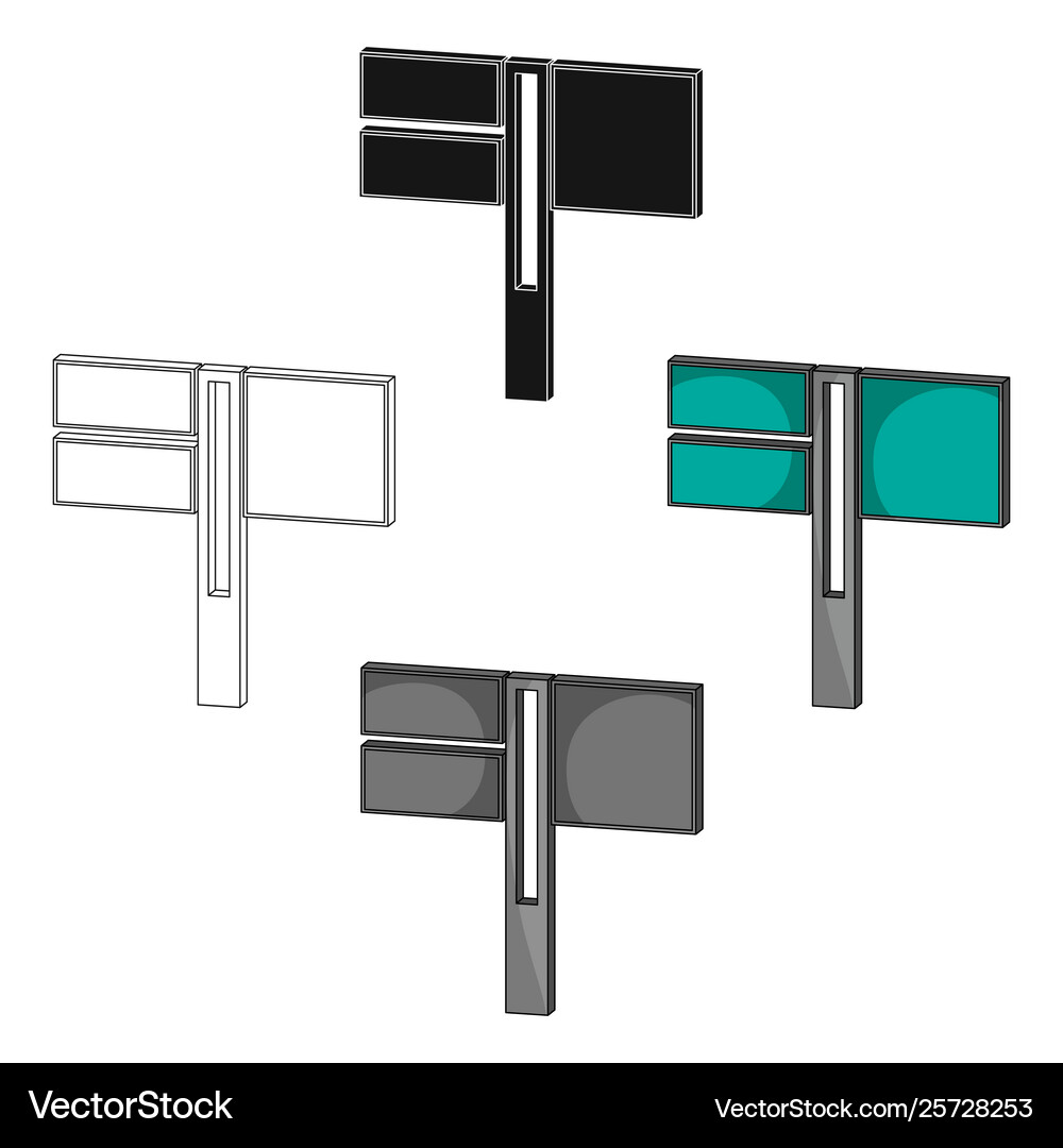 Sign single icon in cartoonblack stylesign Vector Image