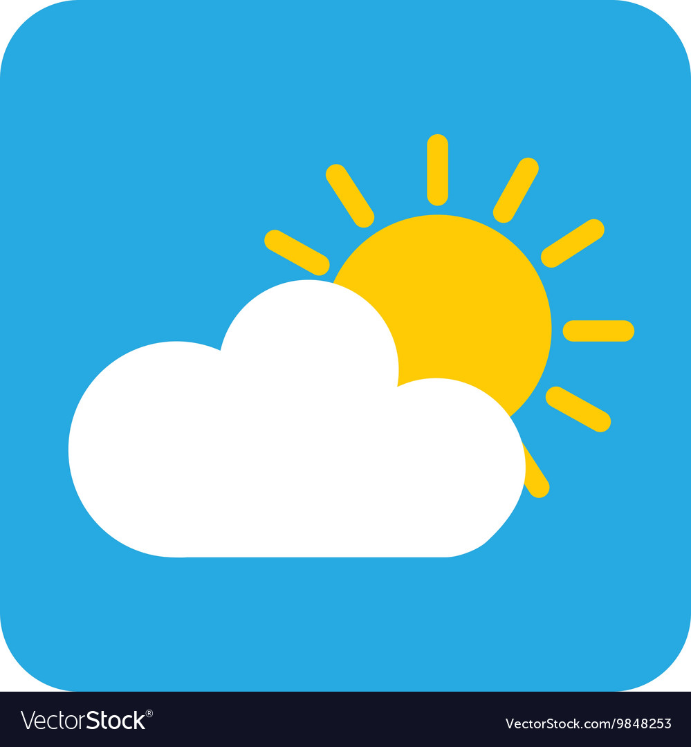 Sun and Cloud Icon Royalty Free Vector Image - VectorStock