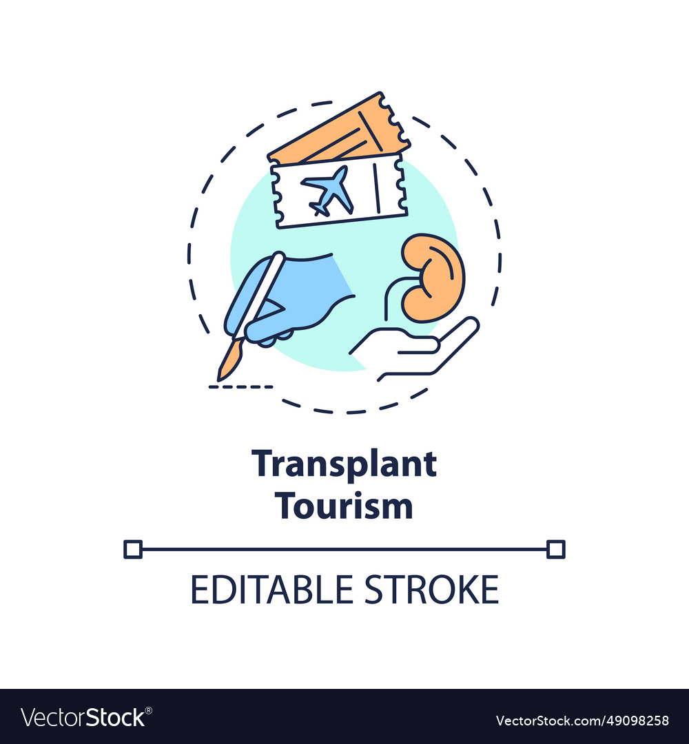 2d thin linear icon transplant tourism concept Vector Image 2d thin linear icon transplant tourism concept Vector Image