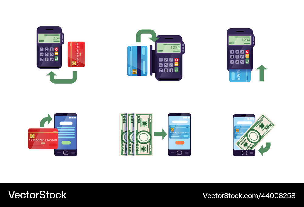 Contactless payment and bank transaction Vector Image