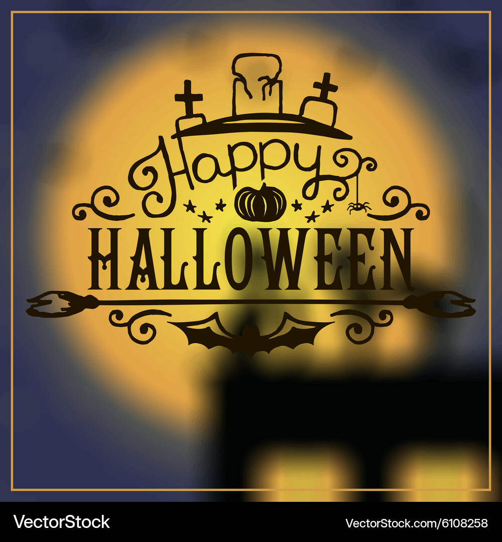 Happy halloween message design on unfocused Vector Image