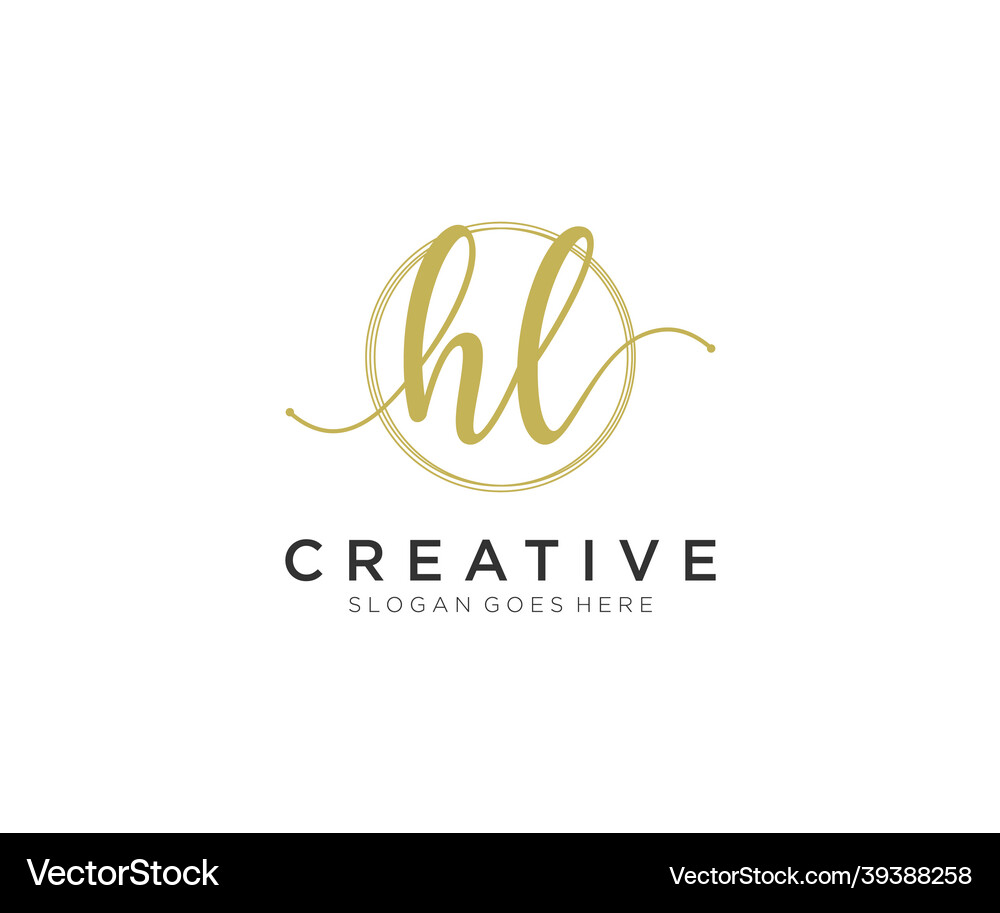 Initial hl feminine logo beauty monogram Vector Image