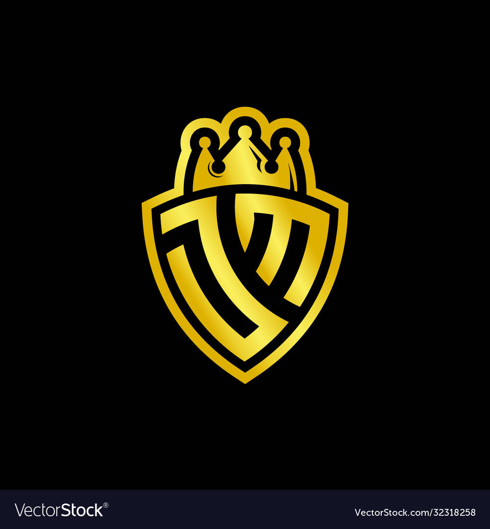 Jm monogram logo with shield and crown style Vector Image