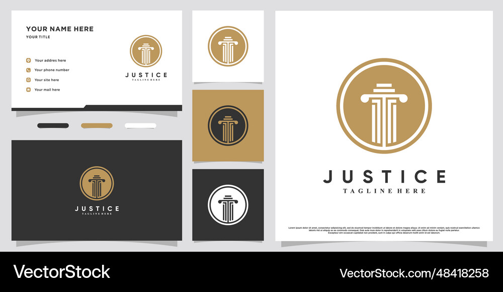 Lawyer or justice logo design with creative Vector Image