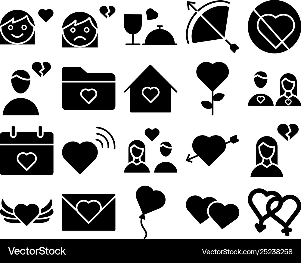 Love and romance isolated icon set that ca Vector Image