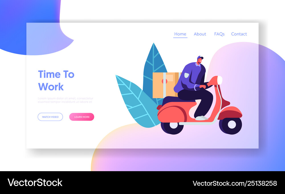 Male postman character wearing uniform Royalty Free Vector