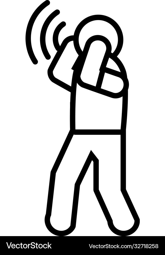 Man avatar screaming line style icon design Vector Image