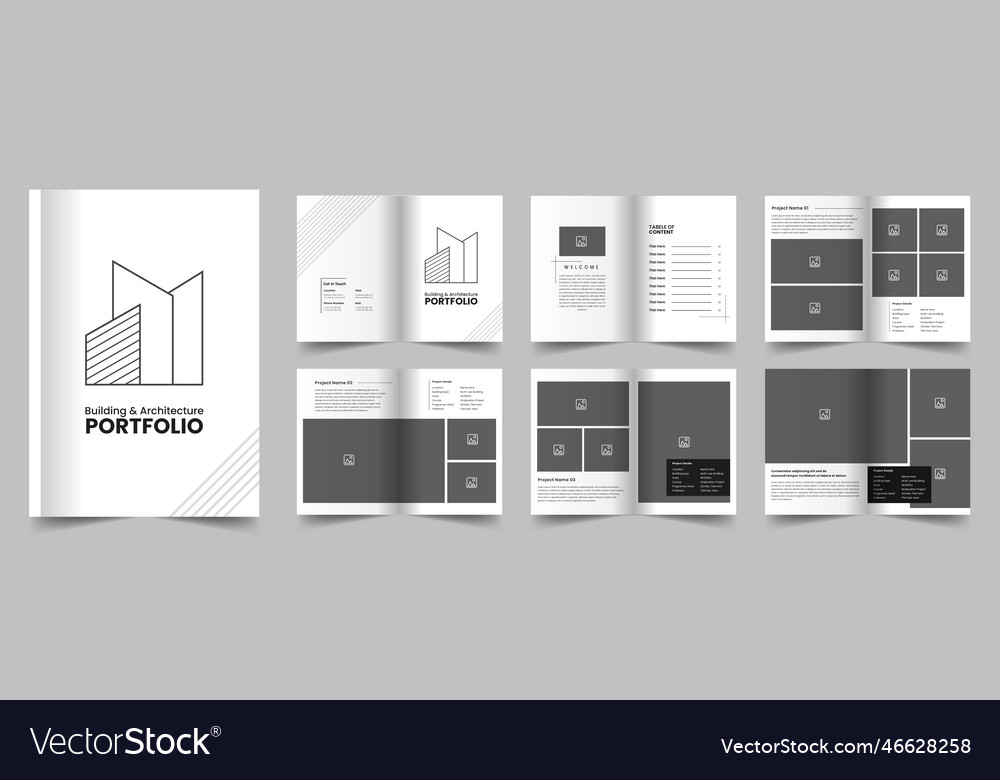 Modern building architecture portfolio template Vector Image