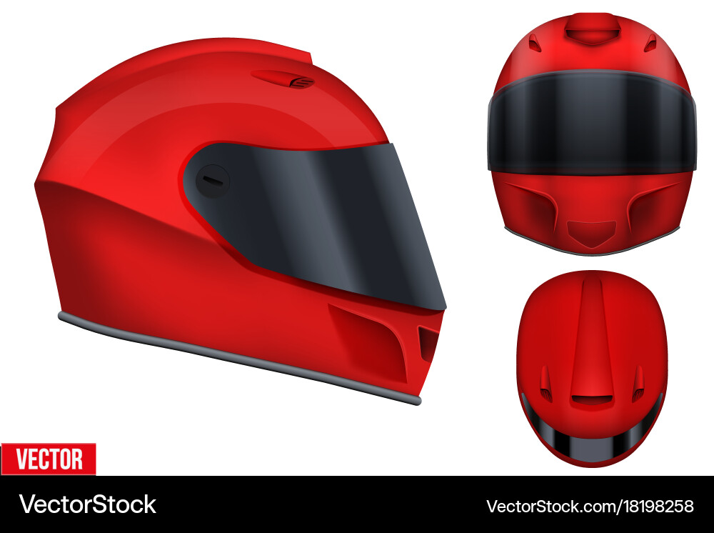 Motor racing helmet with glass visor Royalty Free Vector