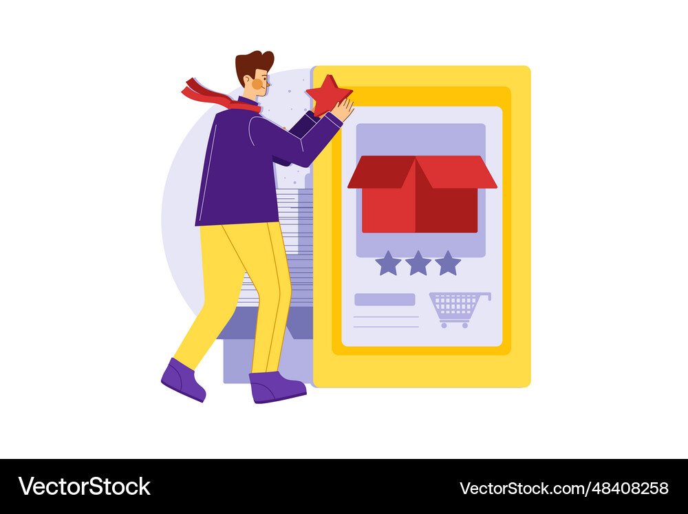 Online product review Royalty Free Vector Image