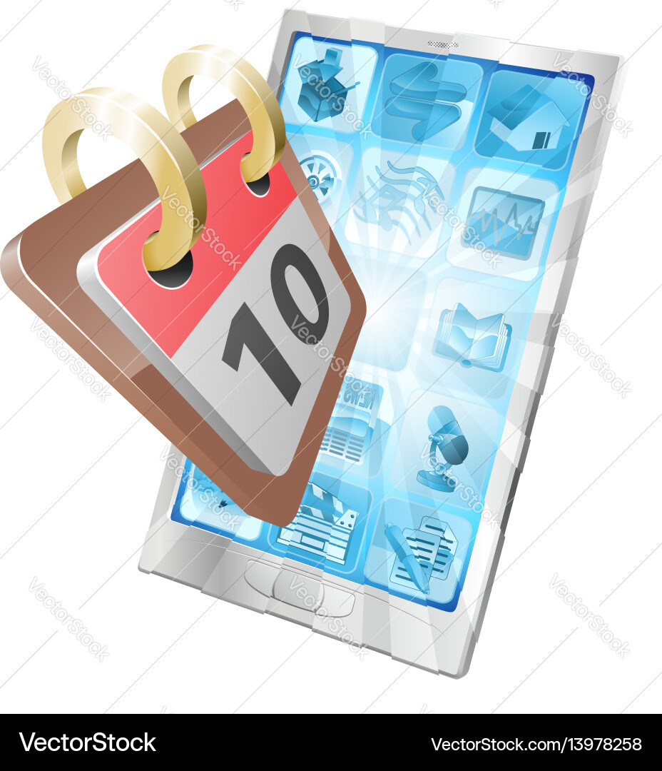 Phone desk calendar concept Royalty Free Vector Image