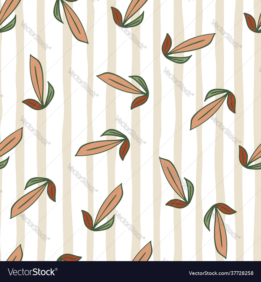 Random abstract seamless pattern with doodle leaf Vector Image
