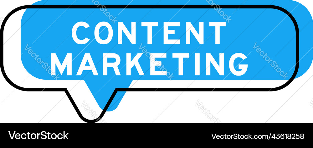 Speech banner and blue shade with word content Vector Image