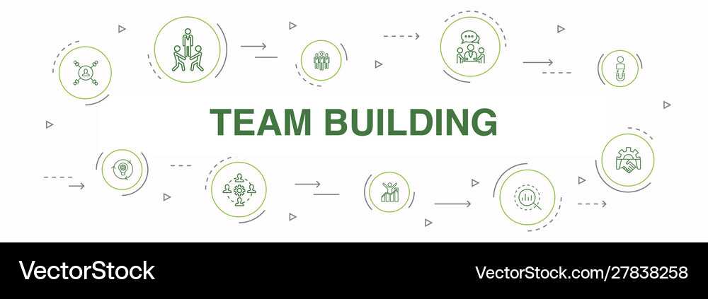 Team building infographic 10 steps circle design Vector Image