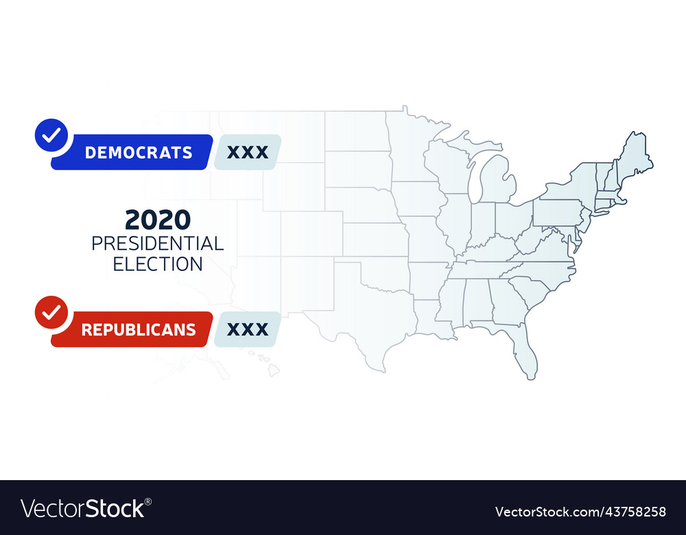 Usa presidential election results map Royalty Free Vector
