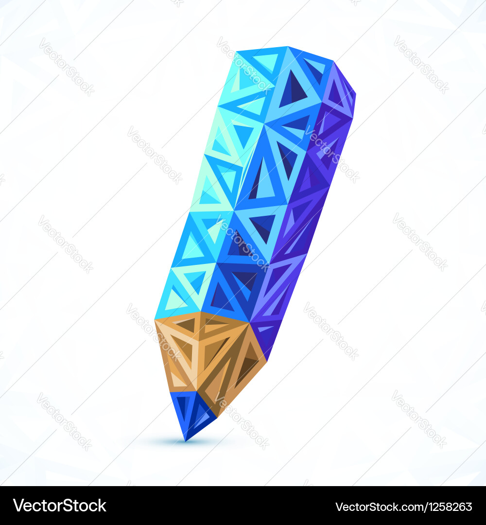 Abstract triangles color pencil Royalty Free Vector Image