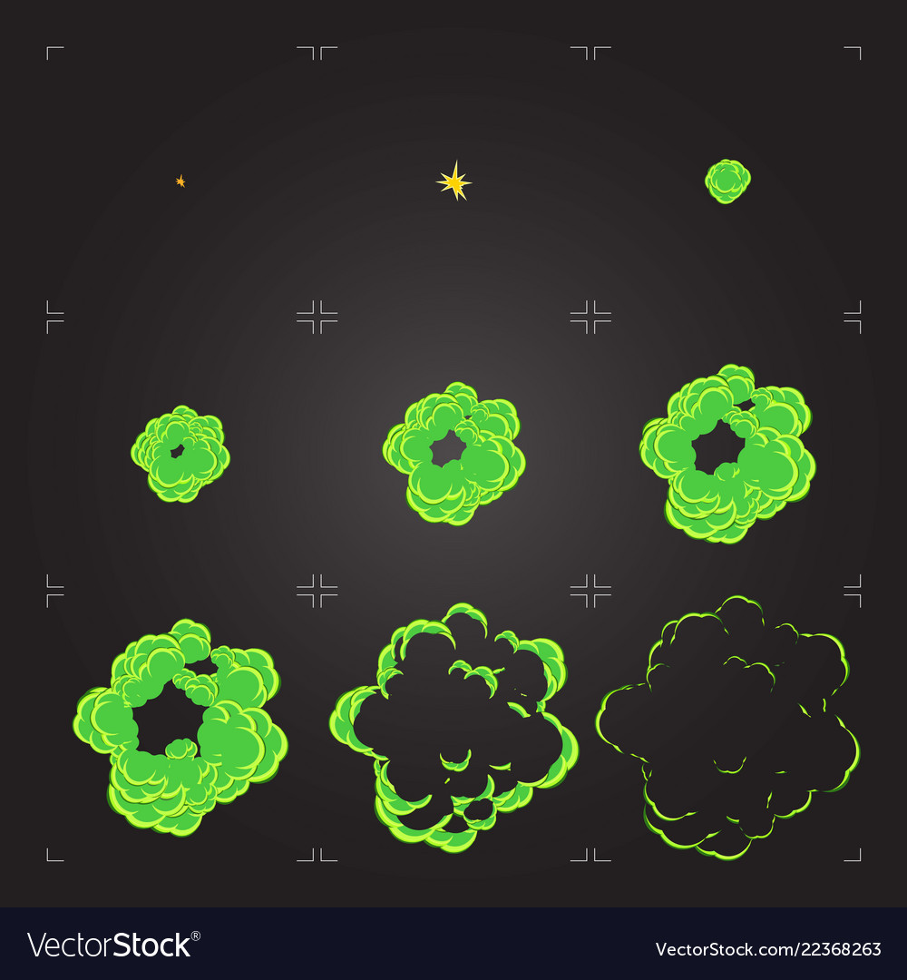 Cartoon explosion sprite sheet animation Vector Image