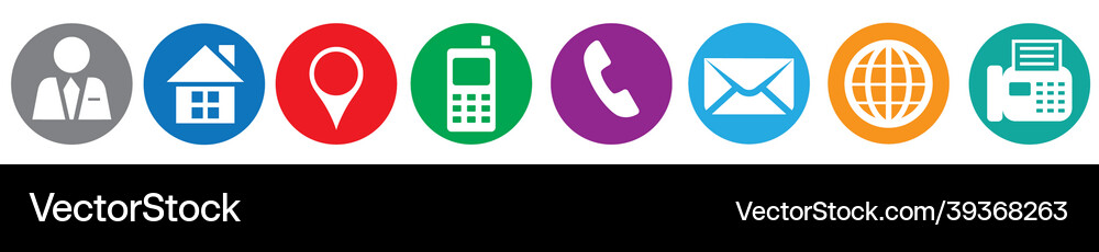 Contact us icon set phone symbol communication Vector Image