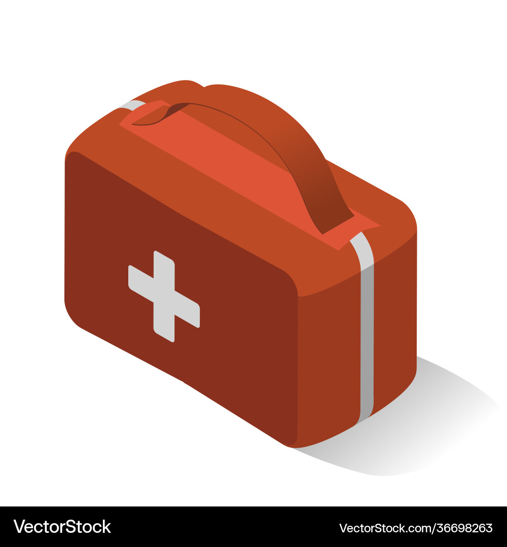 First aid kit for home car transport isometric Vector Image